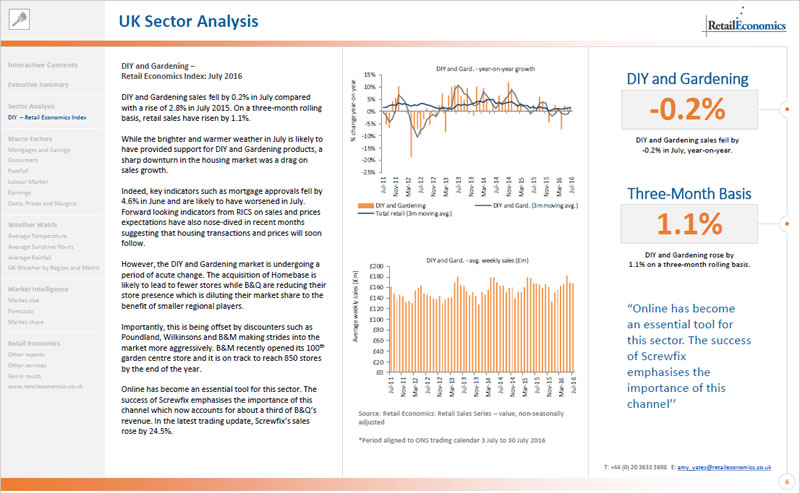 UK DIY & Gardening Sector Report | Industry Analysis | Retail Economics